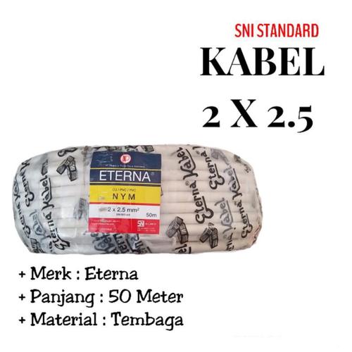 Jual Kabel Listrik Eterna 2x2,5 NYM-2x2,5 SNI Per Roll 50 Meter Original - Jakarta Pusat - Star ...
