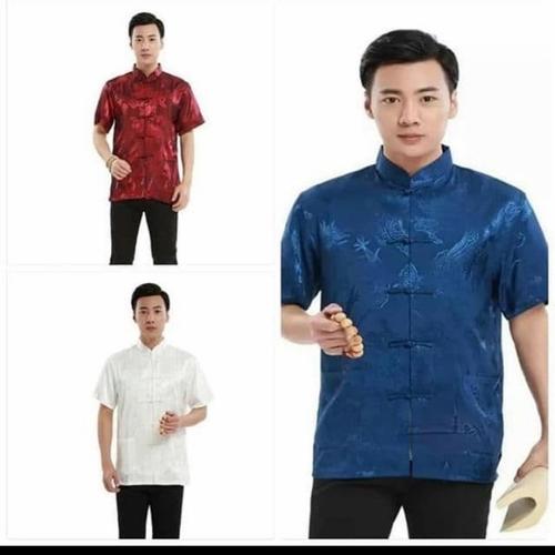 Jual New Cheongsam Lengan Pendek Pria - Marun, XXXL - Jakarta Barat ...