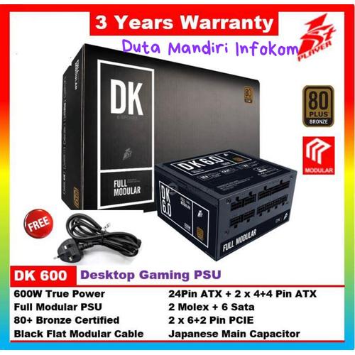 Promo 1STPLAYER Gaming PSU DK6.0 600W Full Modular - PS-600AX(BM) 80+ Bronze Cicil 0% 3x ...