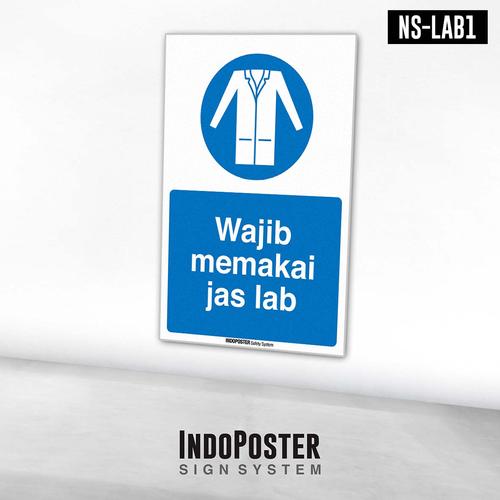 Jual Stiker Safety Sign K3 Wajib Memakai Jas Laboratorium - S - Kab ...