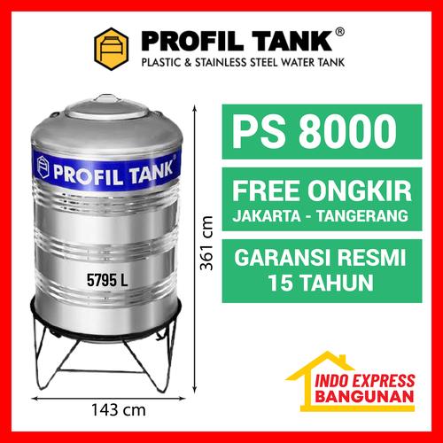 Jual TANGKI/TANDON/TOREN AIR STAINLESS PROFIL TANK PS 8000 GARANSI 15 ...