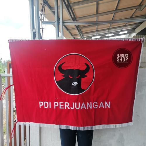 Jual BENDERA PATAKA PARTAI PDIP/PDI PERJUANGAN 90x135 CM - FULL BORDIR ...
