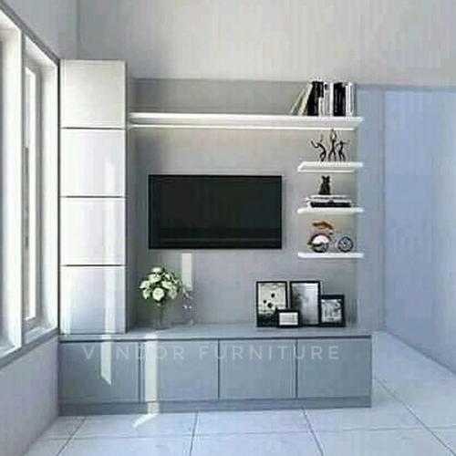 Jual Backdrop TV HPL Minimalis Modern Backdrop TV HPL Industrial - Kab ...