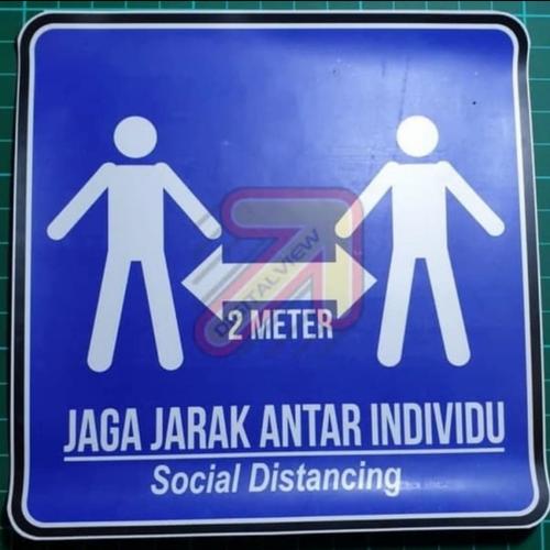 Jual stiker vinyl 15X15cm Jaga jarak antar individu - Jakarta Utara ...