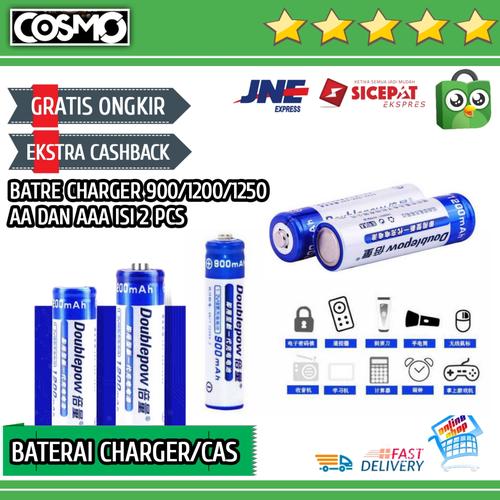 Promo Batu Baterai Batre Battery Cas Charger 2Pcs AA/AAA Doublepow Isi ...