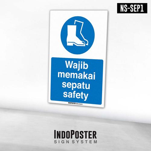 Jual Stiker Safety Sign K3 Wajib APD Memakai Sepatu Safety Shoes Boots ...