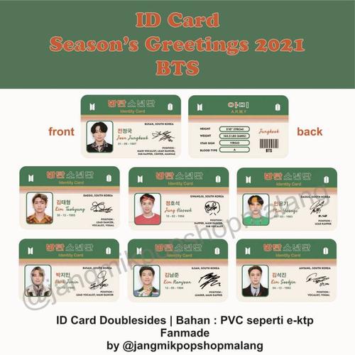 Jual [BISA COD] ID Card BTS - Season's Greetings 2021 | Identity Card ...