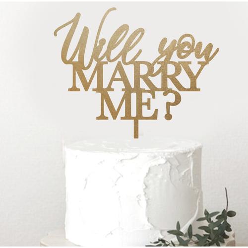 Jual Topper Will You Marry Me | Cake Topper Lamaran | Hiasan Kue ...