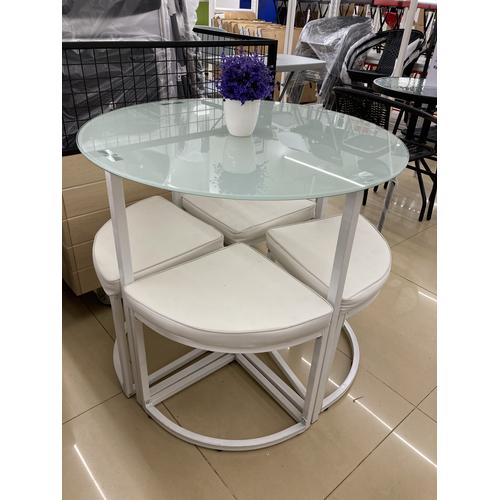 Jual zeus meja makan bulat kaca minimalis informa - Kab. Karawang ...