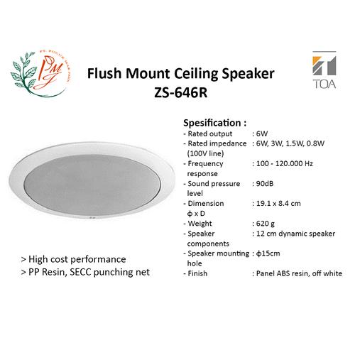 Jual Flush Mount Ceiling Speaker TOA ZS-648R - Kota Denpasar - PT Pucuk ...
