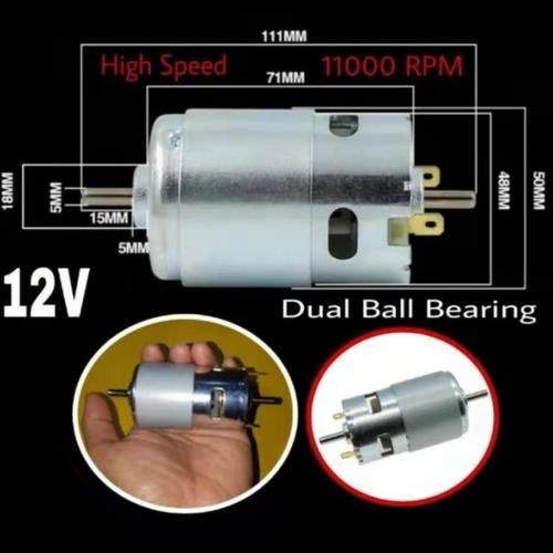 Jual Dinamo Motor 775 DC Double Shaft High Speed Low Noise - Kota ...