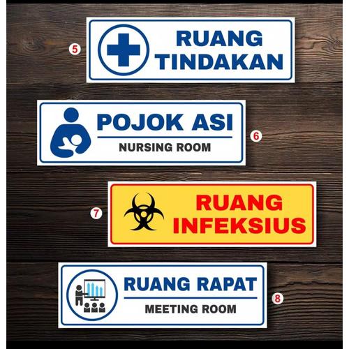 Jual stiker Ruang Tindakan Infeksius 7,5x23cm. Ruang Rapat. sign Rambu ...