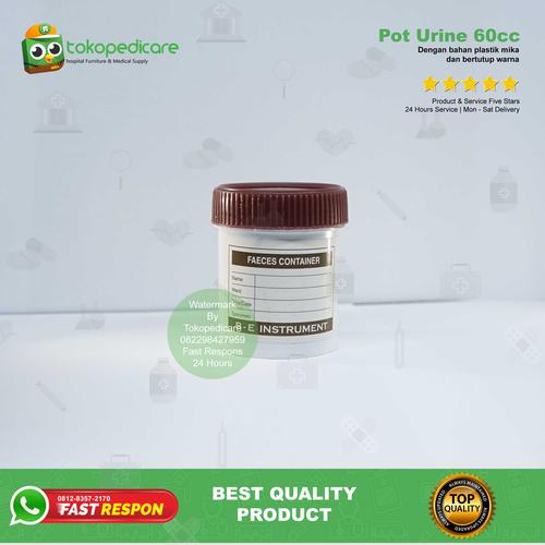Jual Pot Feces 60cc Tutup Cokelat Tabung Faeces 60 cc Feses Feaces 60ml ...