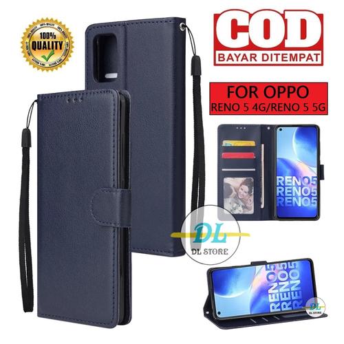 Jual CASE UNTUK OPPO RENO 5 4G | OPPO RENO 5 5G FLIP LEATHER CASE ...
