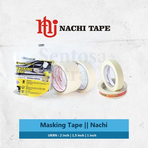 Jual Masking Tape Nachi 12 , 24 , 48mm x 20 Yard 1/2 , 1 , 2 Inch - 1/2 ...