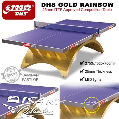 Jual DHS Gold Rainbow Competition Table Tennis - 25mm LED Meja Pingpong ...