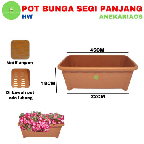 Jual Pot bunga segi panjang ( coklat ) / Modern rectangle flowerpot ...