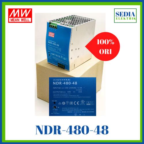 Jual POWER SUPPLY DIN RAIL MEAN WELL NDR-480-48 NDR 480 48 NDR480 48 ...