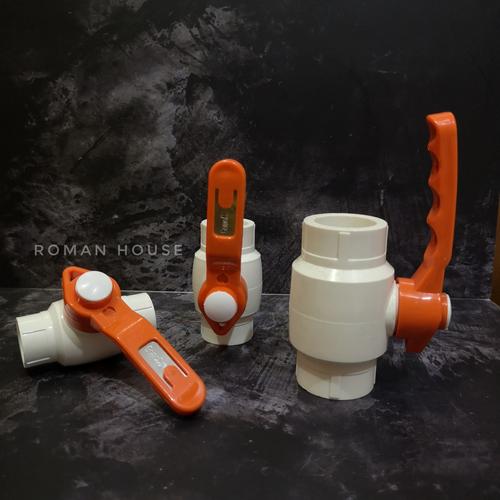 Jual Stop Kran Plastik Ball Valve Ballvalve Pvc Gagang Stainless 1/2 3/ ...