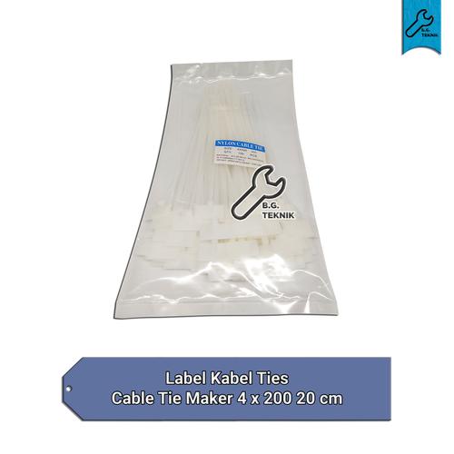 Jual LABEL Kabel ties 20cm 4x200 name tag lan tulis Cable tie Marker ...