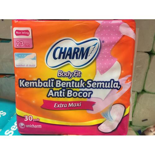 Jual CHARM body fit extra maxi 23cm 30pads NON WING 23 cm 30 pads ...