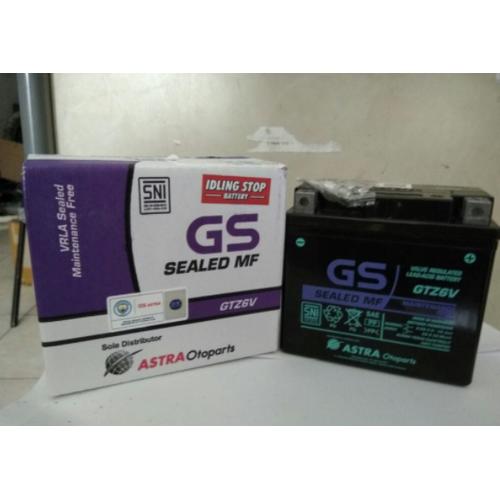 Jual accu aki battery baterai GS GTZ6V astra untuk beat iss vario 125 ...
