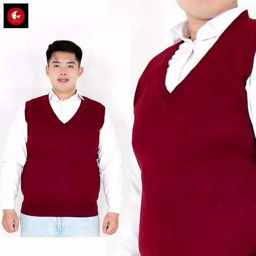 Jual Rompi pria rajut jumbo vest man knit big size polos - navy ...