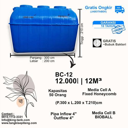 Jual 12000 Liter / 12M3 - Tangki BIOFIL BIOTANK BIOTECH BIOFILTER - Kab ...