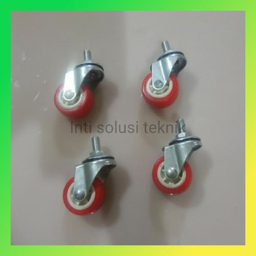Jual roda lemari rak etalase 1,5 inch screw / drat 1 set ( hidup ...