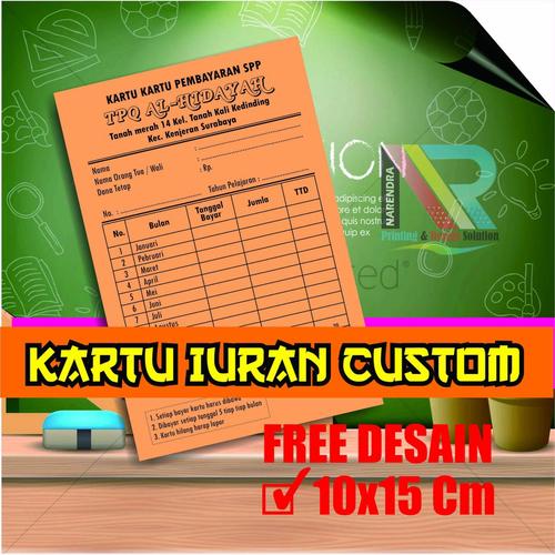 Jual Kartu Iuran Custom SPP Kas RT Sumbangan Bimbel free desain - 1 ...