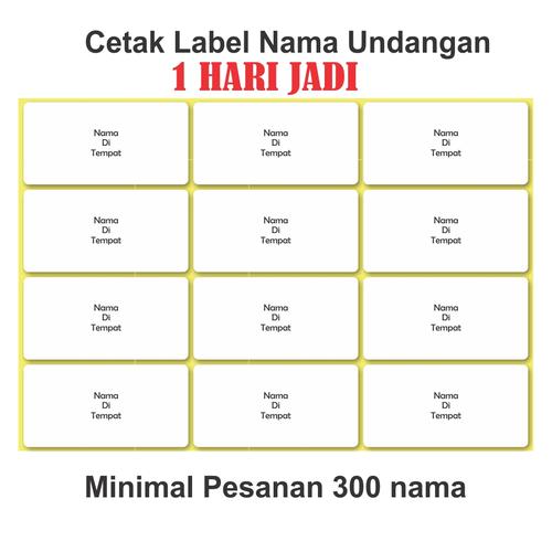 Jual Jasa Print Label Nama Undangan Pernikahan 103 Termurah 1 hari jadi ...