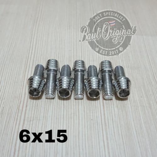 Jual Baut probolt kerucut silver 6x15 drat 10 panjang 1.5cm heng ...