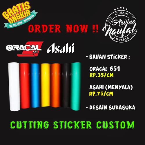 Jual Cutting Sticker Custom | ORACAL 651 | ASAHI | Desain suka-suka ...
