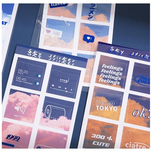 Jual Sky Stickers Stiker Deco Scrapbook Bujo Planner Label Aesthetic ...