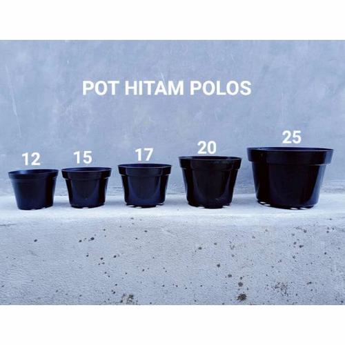 Jual Pot Bunga Tanaman Plastik Hitam Polos 10,12,15,17,20,25 | Hitam ...