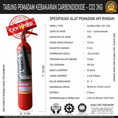 Jual TABUNG PEMADAM KEBAKARAN CO2 3 KG / APAR CO2 3KG CARBON DIOXIDE ...