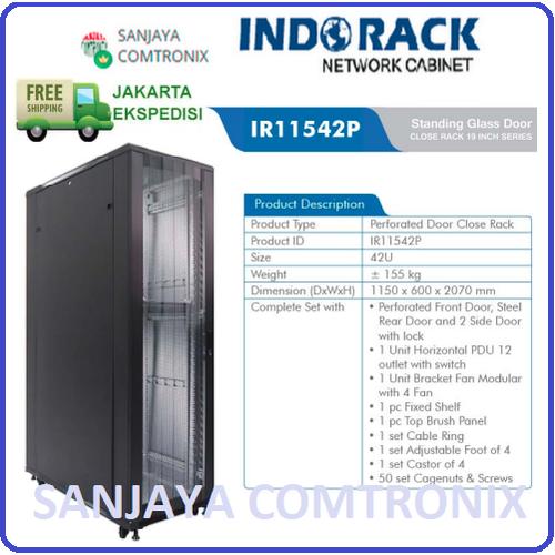 Jual Indorack IR11542P Standing Closed Rack 19" 42U Depth 1150mm ...