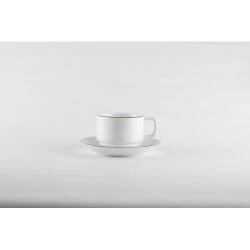 Jual Cangkir Teh Keramik Best Seller Satu Set 175 ml Gold Line CUSR-12 ...