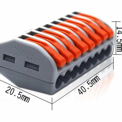 Jual WKDQ 8pin Quick Connector 222-418 Terminal Block VSE-418 Clamp 8 ...