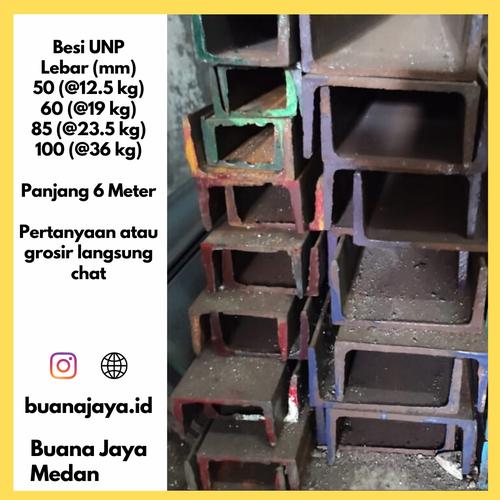 Jual Besi Kanal UNP Lebar 50 65 80 100 mm Panjang 6 Meter Medan - 50mm ...