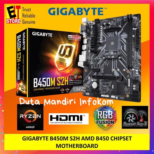 Promo Gigabyte B450M S2H (AM4, AMD Promontory B450, DDR4, USB3.1, SATA3 ...