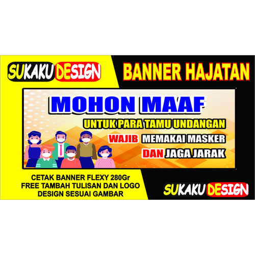 Jual SPANDUK BANNER HAJATAN / PERNIKAHAN DI MASA PANDEMI - 2X1 METER ...