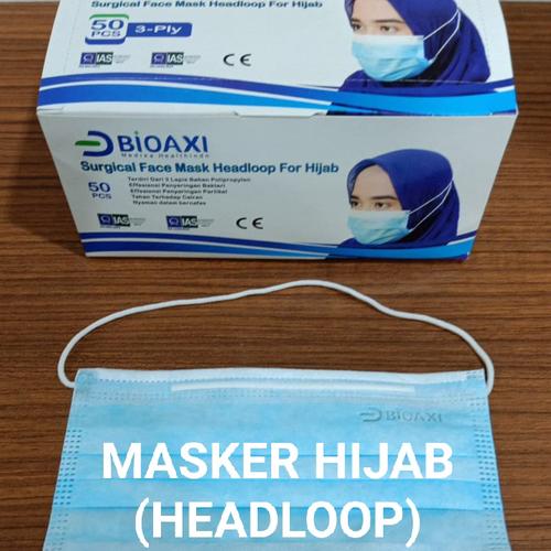 Jual BIOAXI Masker Medis Hijab/Jilbab 3Ply 50Pcs - EARLOOP, Karet - Kab ...