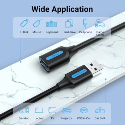 Jual vention cable extension usb 3.0 high speed 5gbps utk pc/laptop - 3 ...