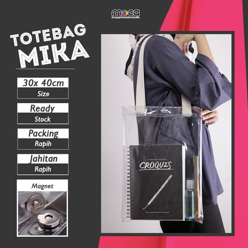 Jual Tas Mika Transparan | Tote bag Mika Transparan - Tali Mika, Biru ...