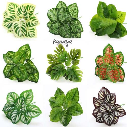 Jual Daun plastik artificial/daun tanaman dekorasi rumah - Hitam - Kab ...
