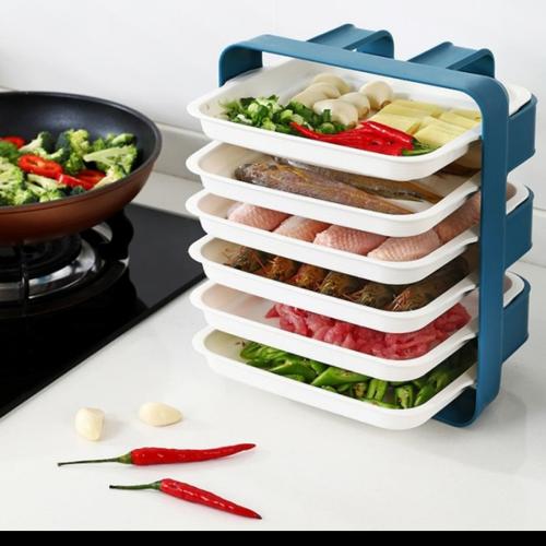 Jual Rak Sayur 6 susun Dapur tempel Gantung dinding tray makanan korea ...