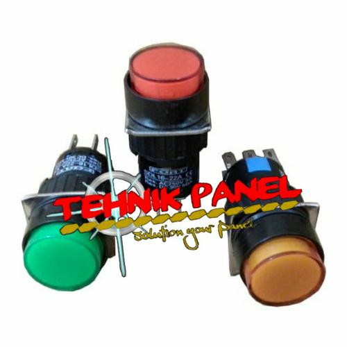 Jual PILOT LAMP WITH LED 220V/24V 16mm persegi/bulat SDL16-AXD/SDL16 ...