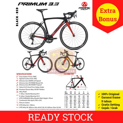 Jual Sepeda Balap Road Bike Carbon 700C Pacific Primum 3.3 Sora 2 x 9 ...