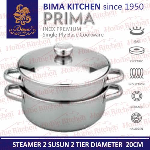 Jual Bima Panci Steamer 20cm kukus Tim 2 Tingkat Susun B2007020ss Prima ...